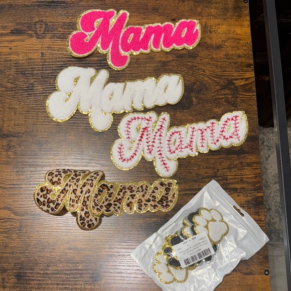 Other | Mama Chenille Iron On Patch Set With Gold Accents Brand New Bag Of Paws Q16 | Poshmark